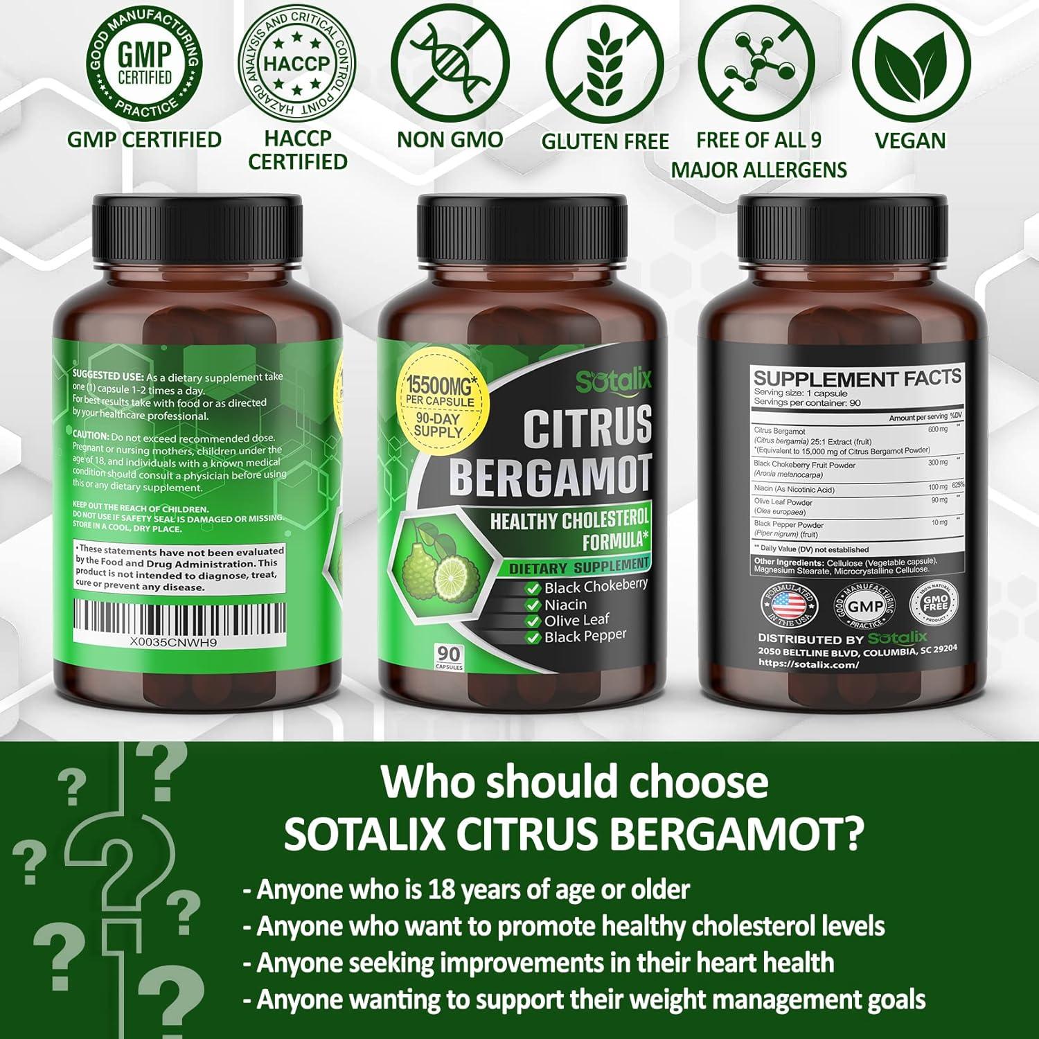 Premium Citrus Bergamot 15500mg Organic Cholesterol Supplement with ...