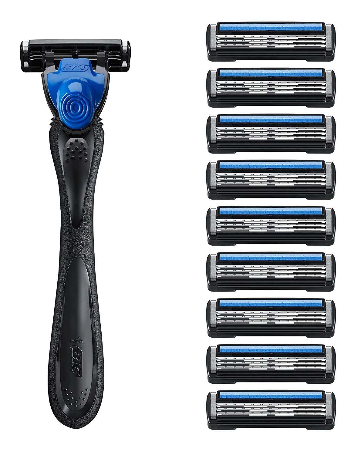 BIC Hybrid 3 Flex Men's Shaver Bundle | 90% Recycled Handle, 10 Triple ...