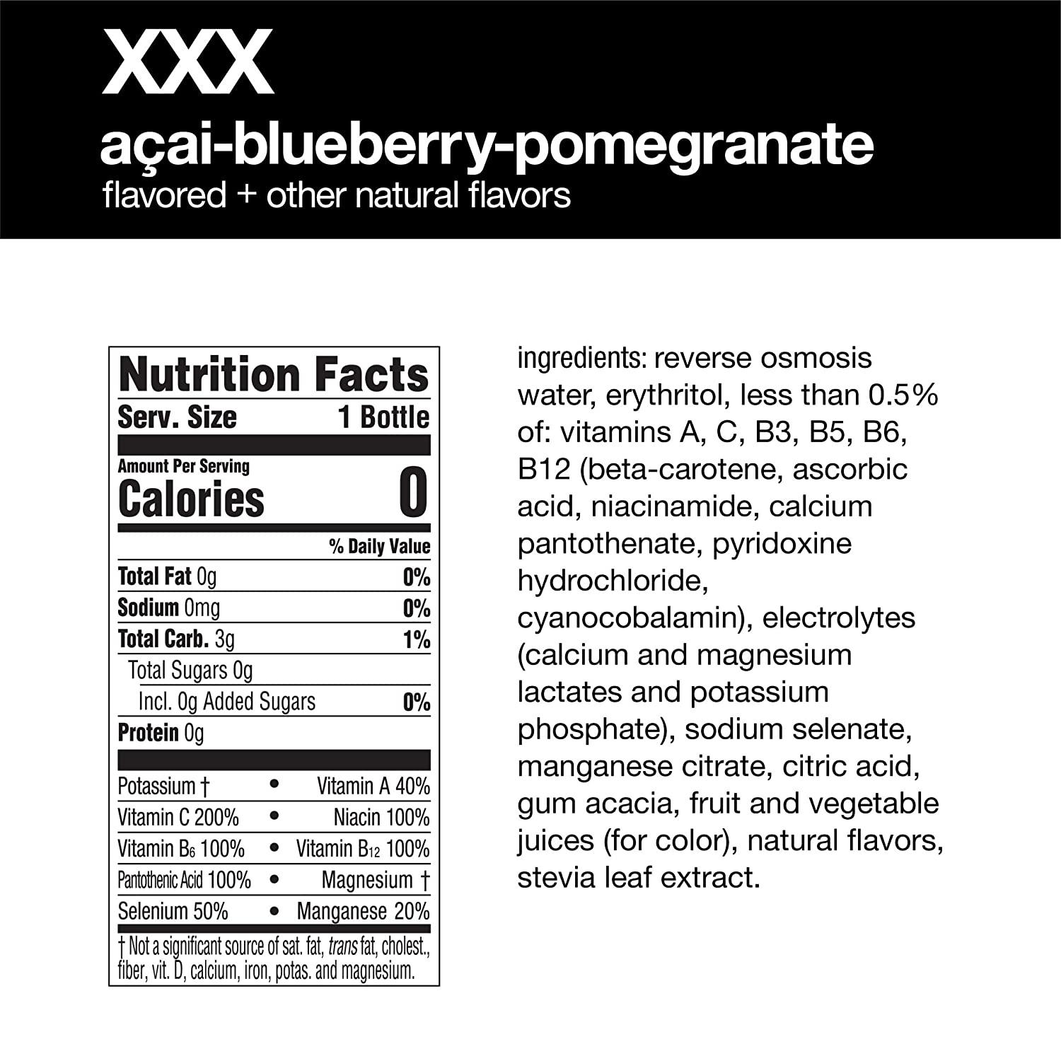 Vitaminwater Zero A a -Blueberry-Pomegranate 20 fl oz 12 Pack with ...