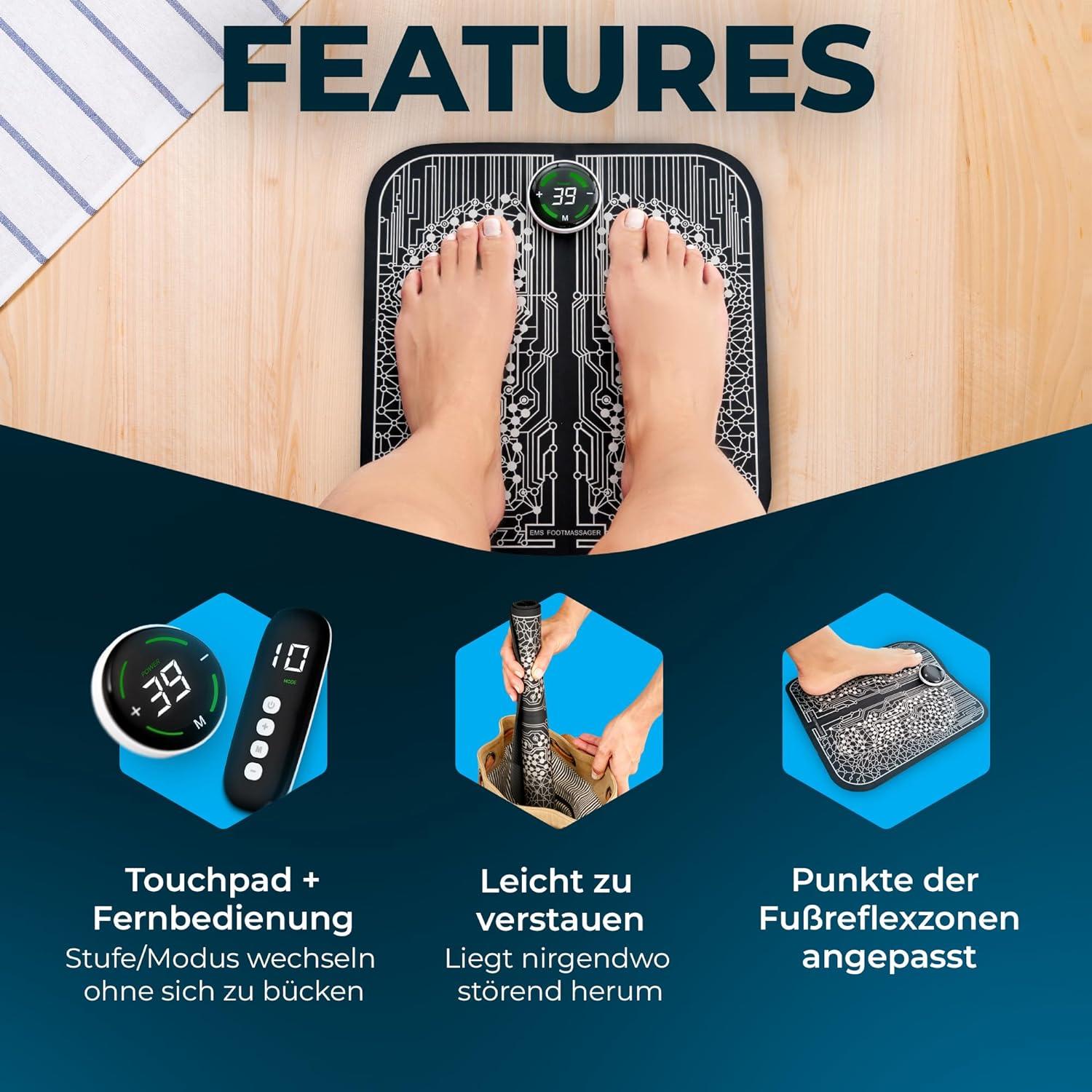 ESTIO EMS Footprint - Portable Foot Massage Device with Remote 39 ...