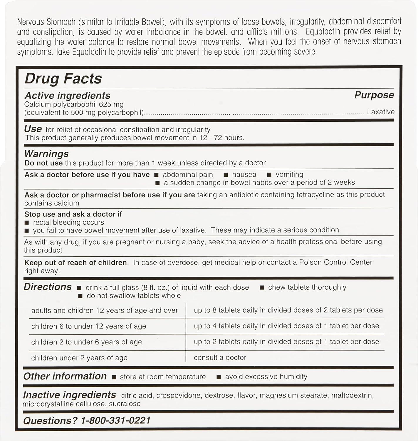 Equalactin Laxative Chewable Tablets - 48 Count | Buy Now with Express ...