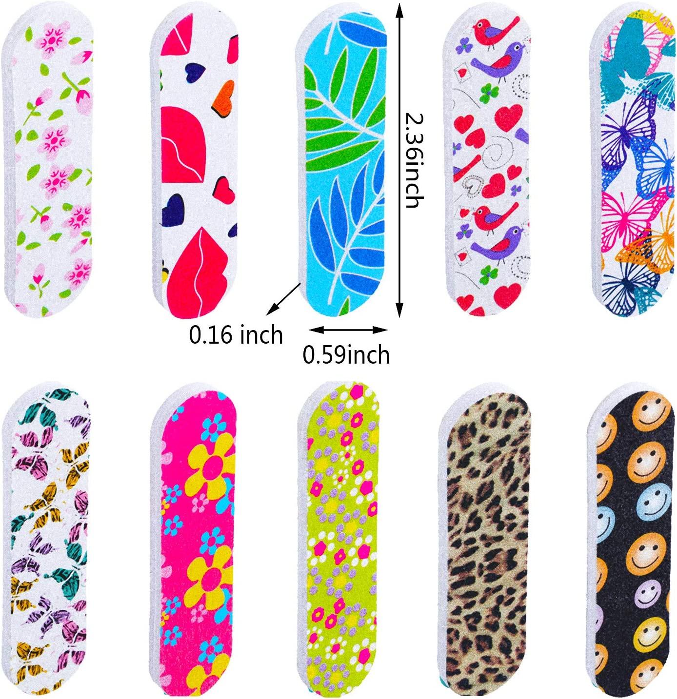100 Pack Double Sided Nail Files | Emery Boards for Manicure | Stylish ...