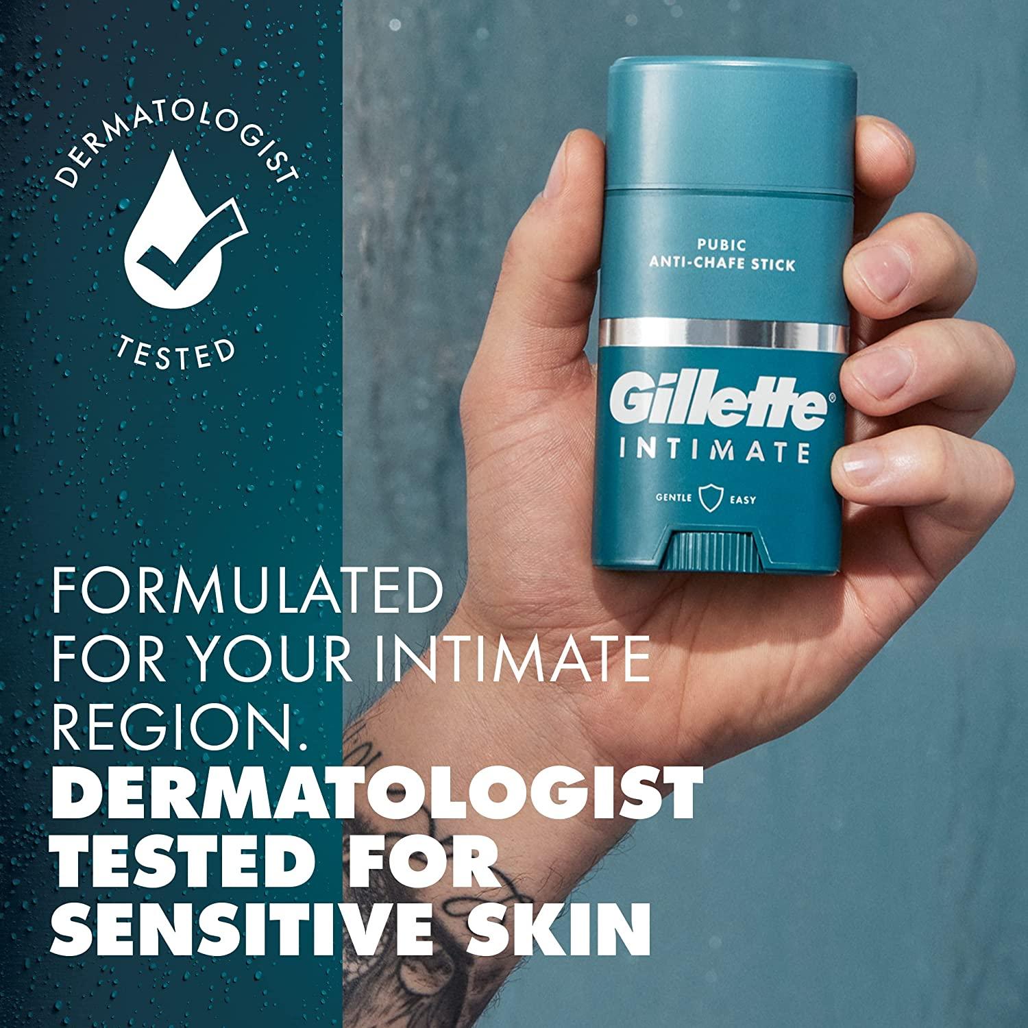 Gillette Intimate Pubic Anti-Chafe Stick for Men - Reduces Rubbing ...