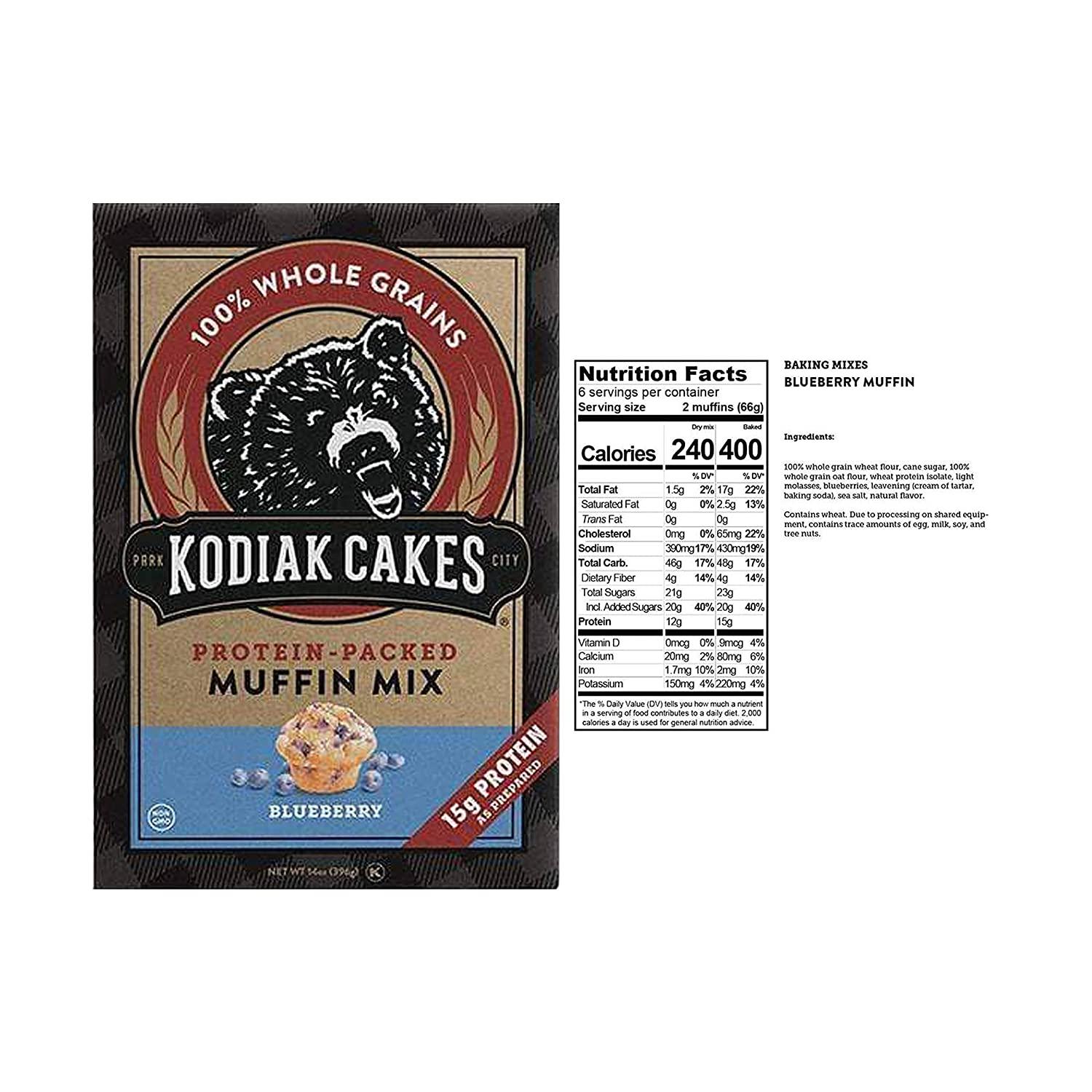 Kodiak Cakes High Protein Muffin Mix Variety Pack - 4 Boxes - Blueberry ...