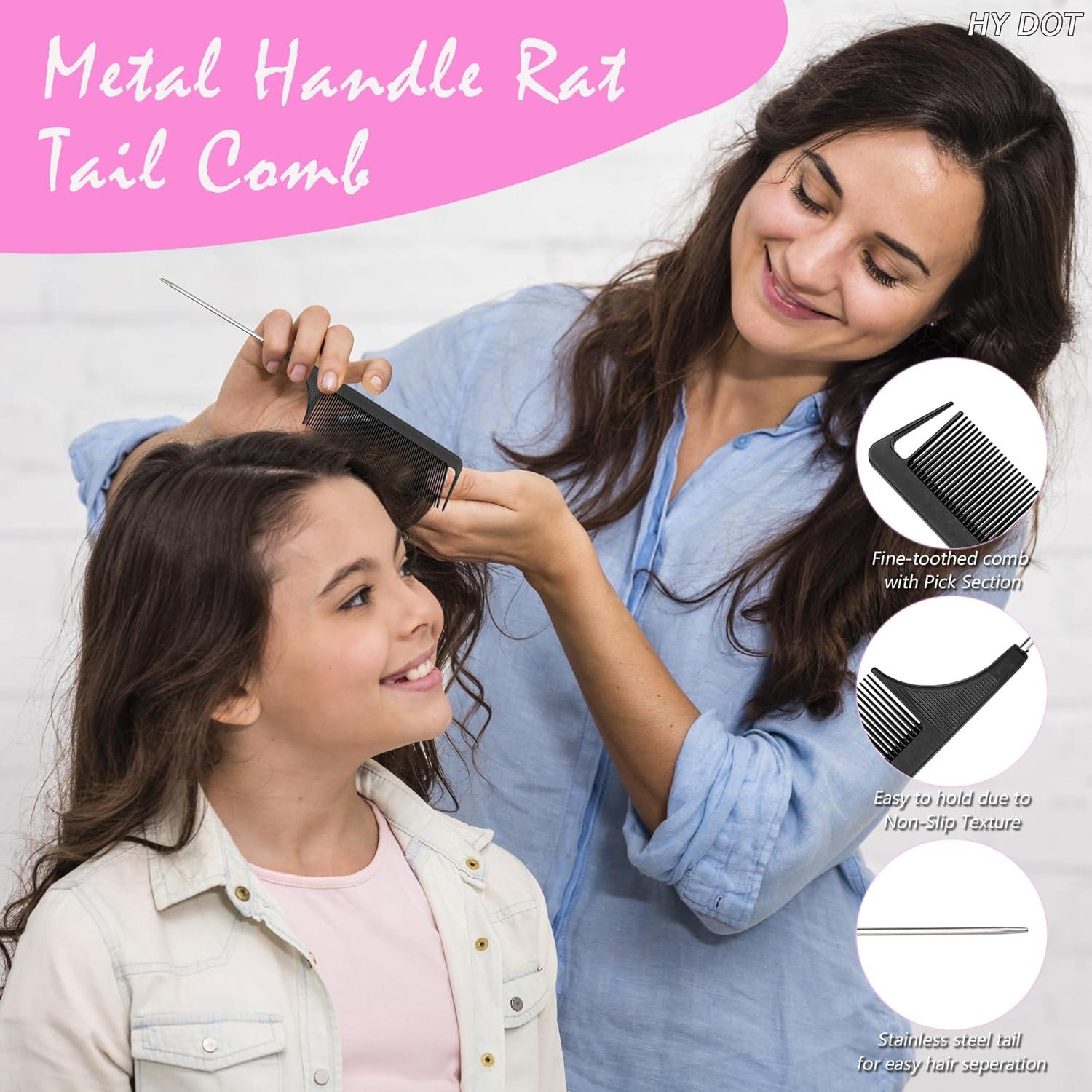 Rat Tail Comb Braid Tool | Hair Loop, Twisting & Parting Comb Set with ...