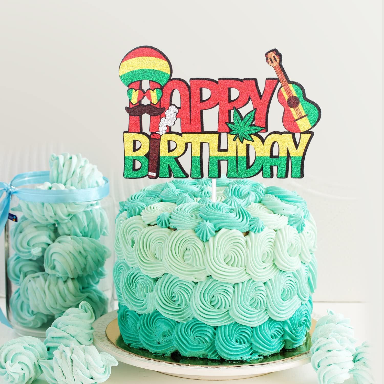 Reggae Dancehall Happy Birthday Cake Topper - Summer Dance Party Cake ...