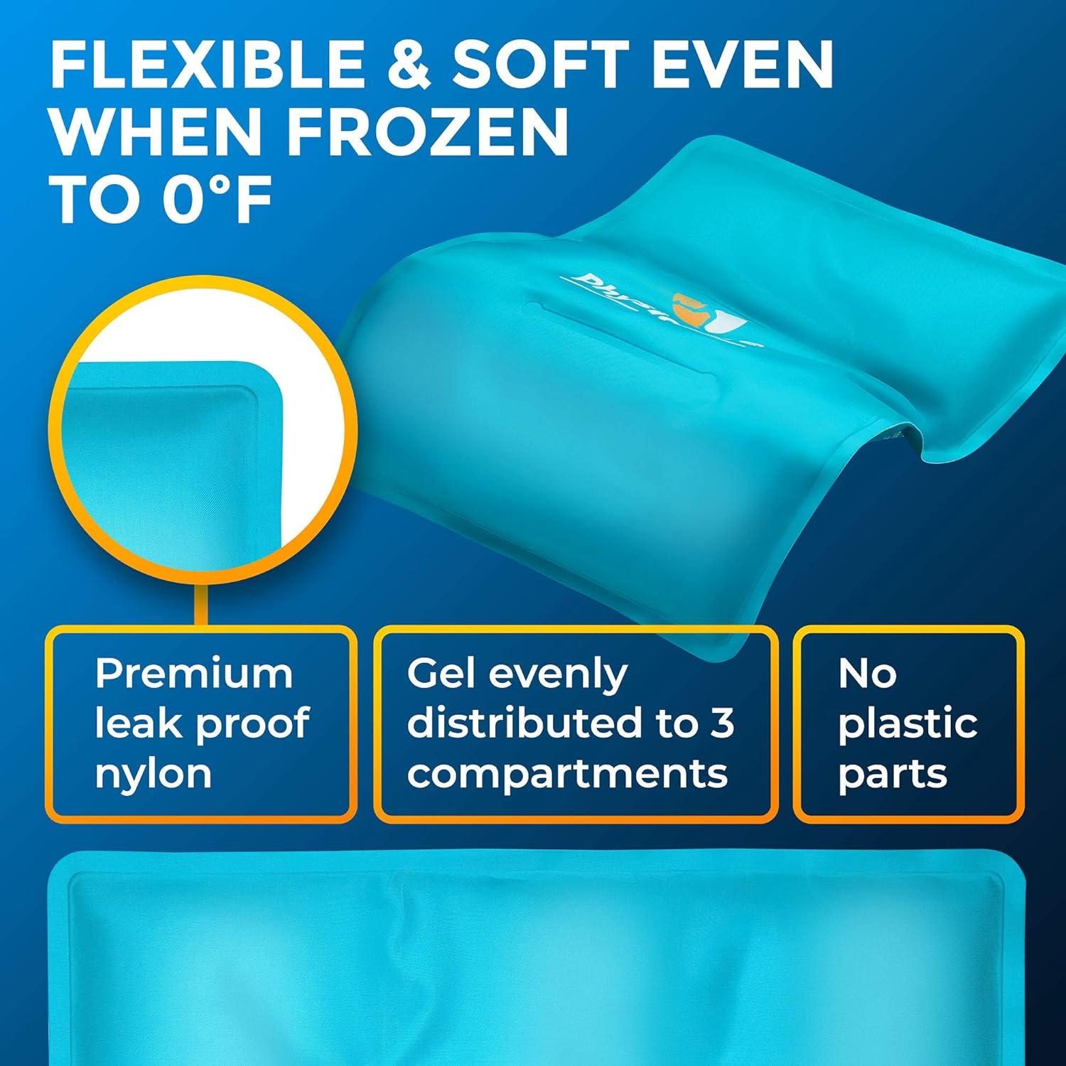 Large Flexible Gel Ice Pack & Wrap for Instant Pain Relief - Cold ...