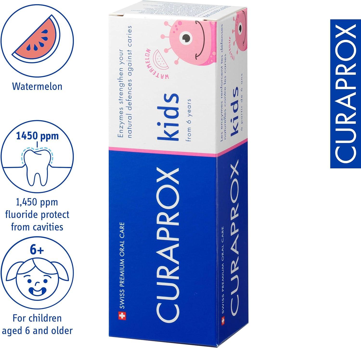 Curaprox Children's Watermelon Toothpaste - Fresh & Fruity Flavour for Kids 6 Years + - 60ml ...
