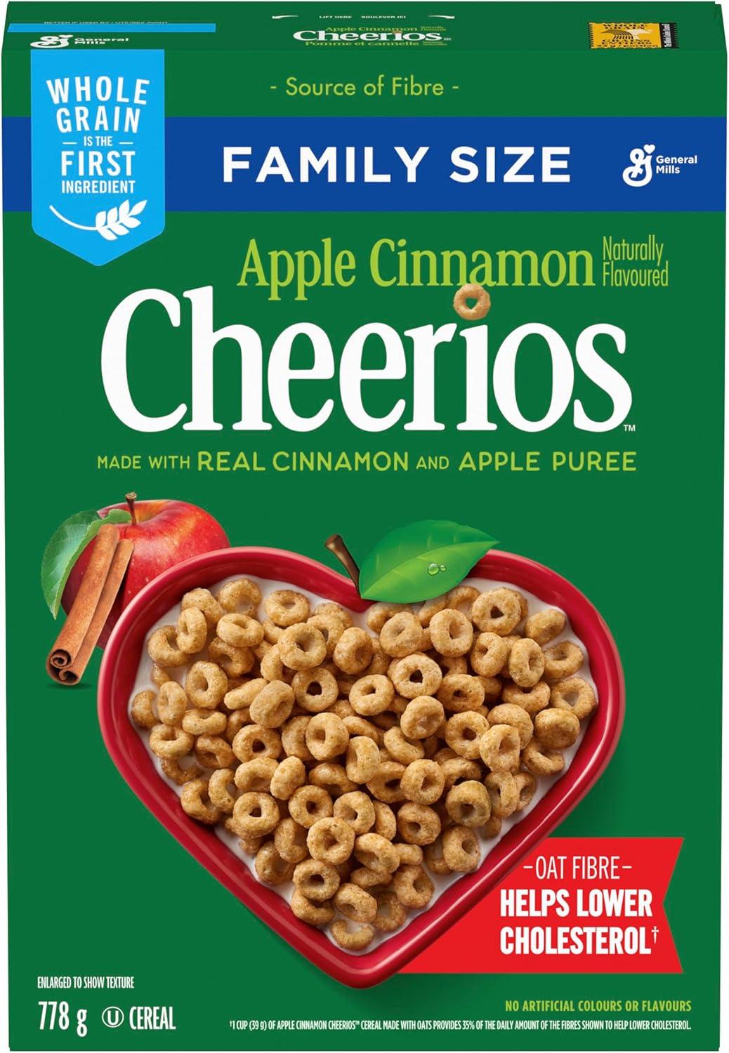 CHEERIOS - FAMILY SIZE PACK - Naturally Flavoured Apple Cinnamon Cereal ...