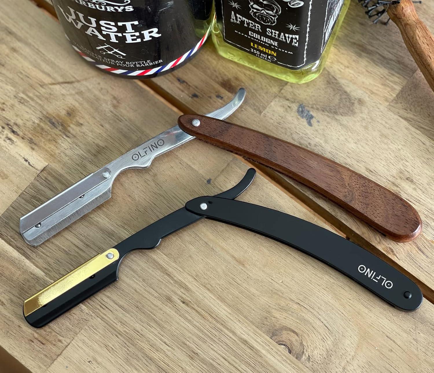 Professional Matt Black Razor with 24K Gold Accents & Bio-Wood Handle ...