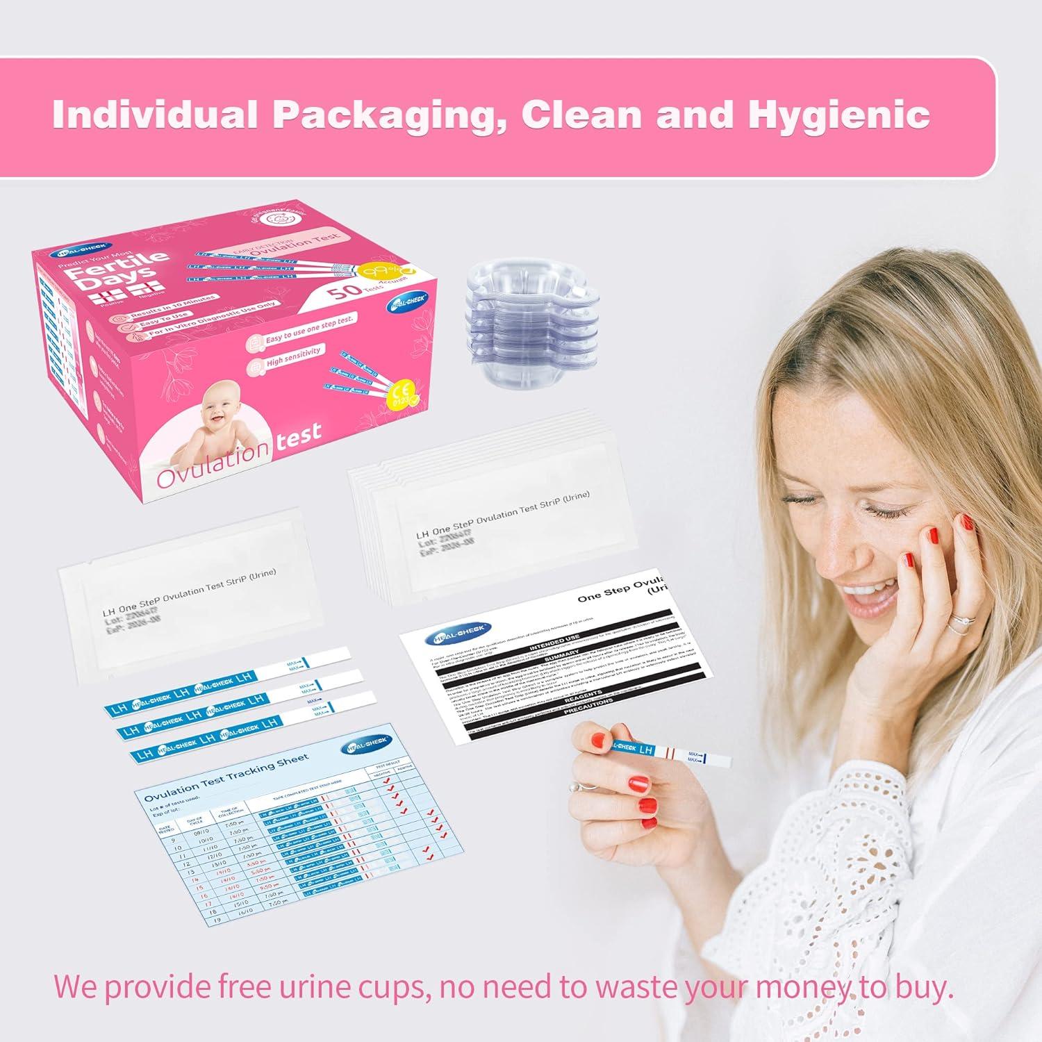 Ovulation Test Strips Kit 50 LH Strips with Free Cup | Fertility ...