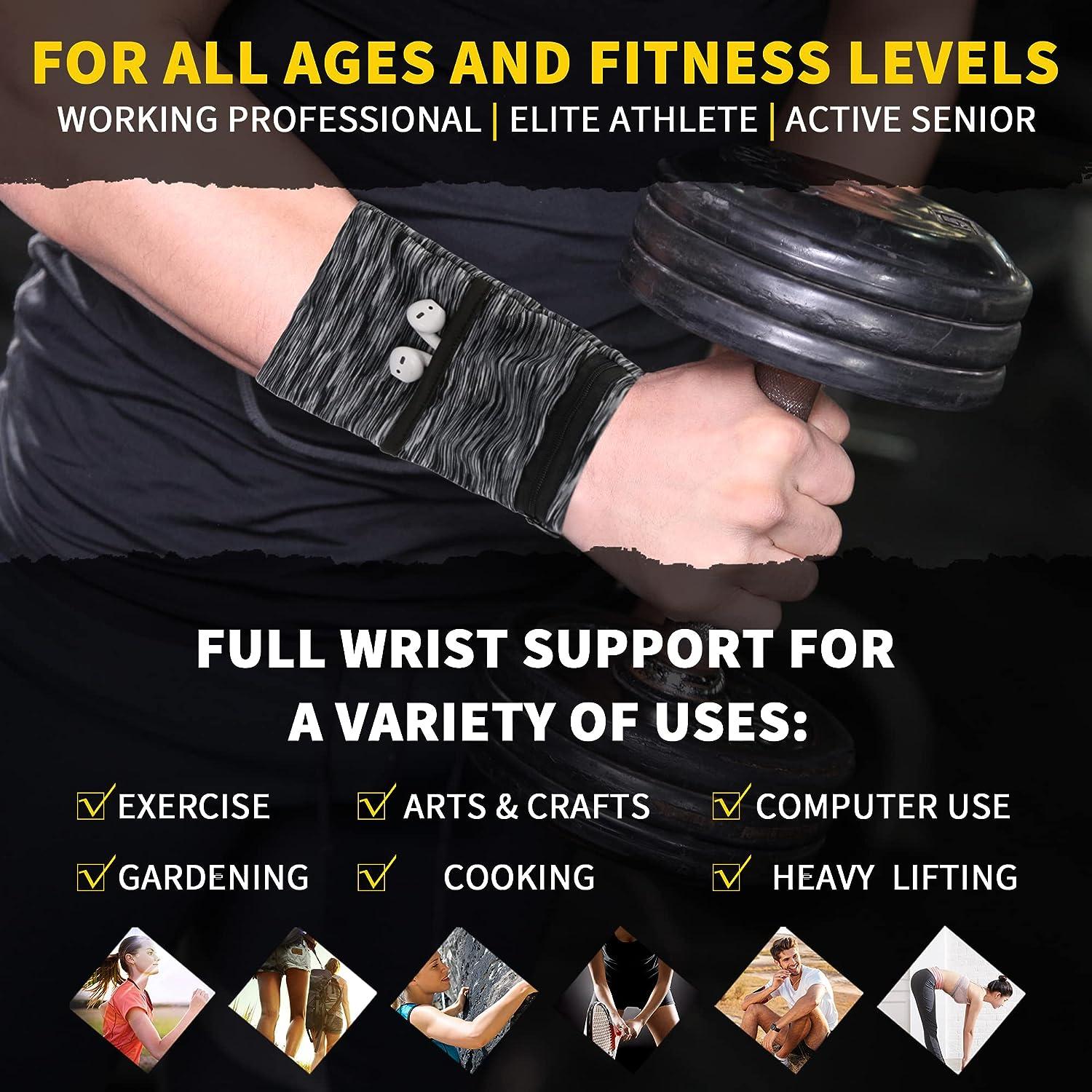 Wrist Pouch Pocket Wallet with Zippered for Running Walking Hiking Yoga ...