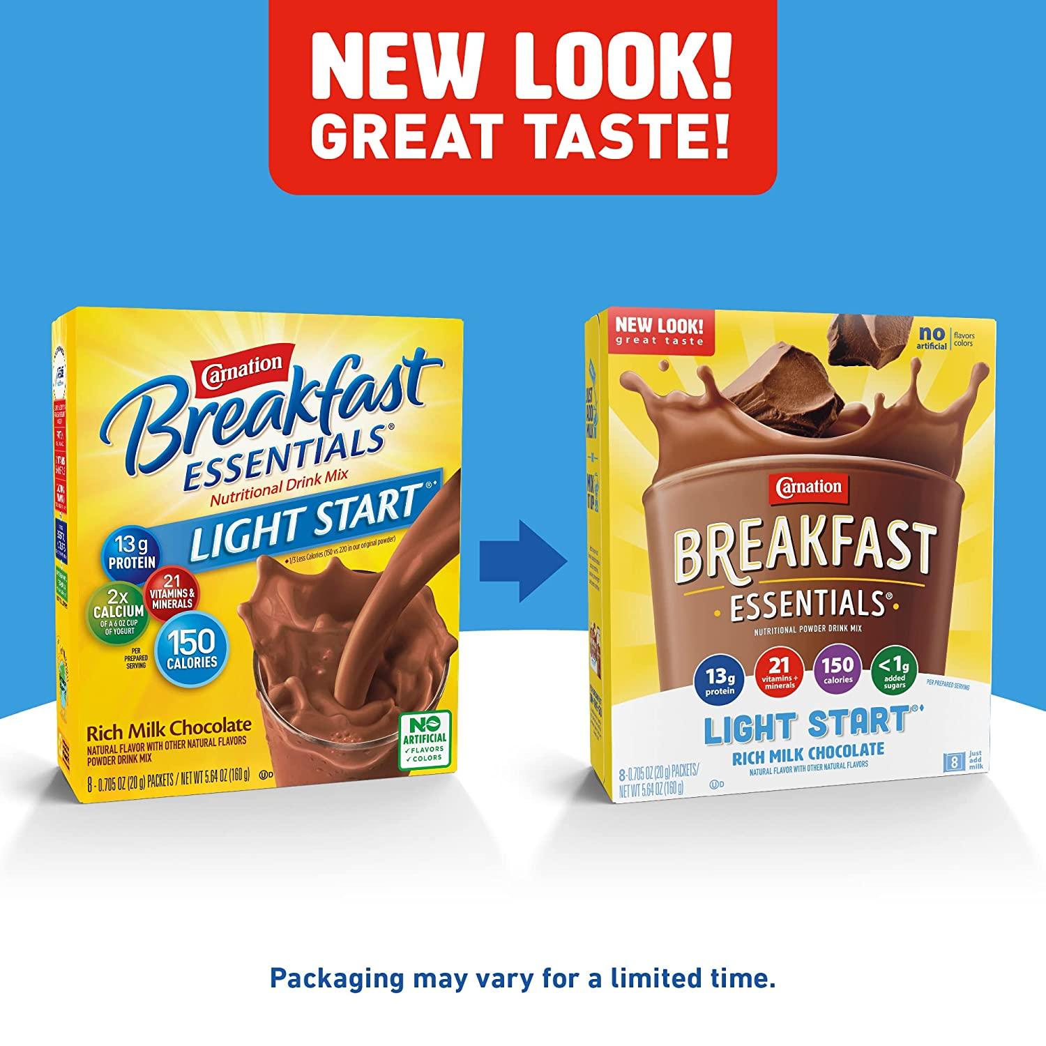 Carnation Breakfast Essentials Light Start Powder Drink Mix - Rich Milk ...