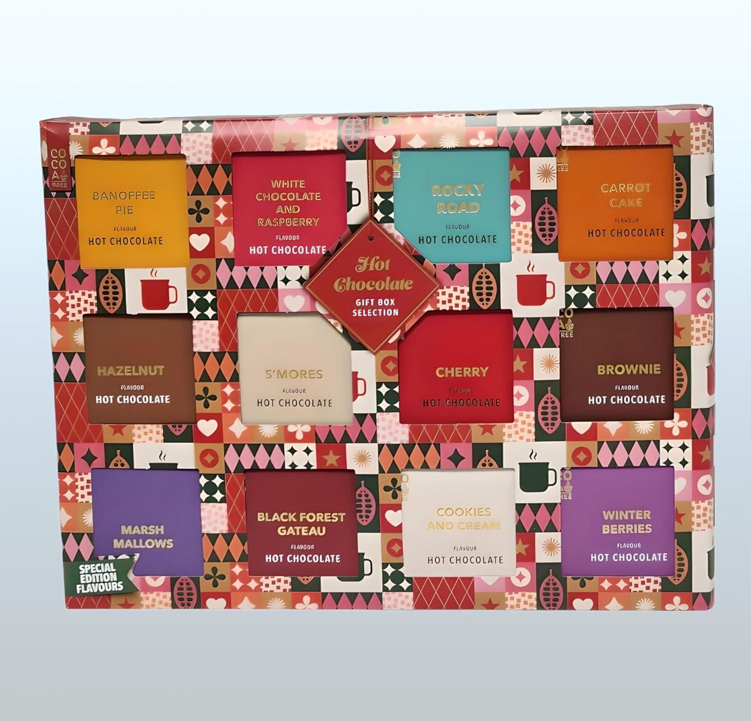 Hot Chocolate Gift Box Selection with Marshmallows Assorted Flavors ...