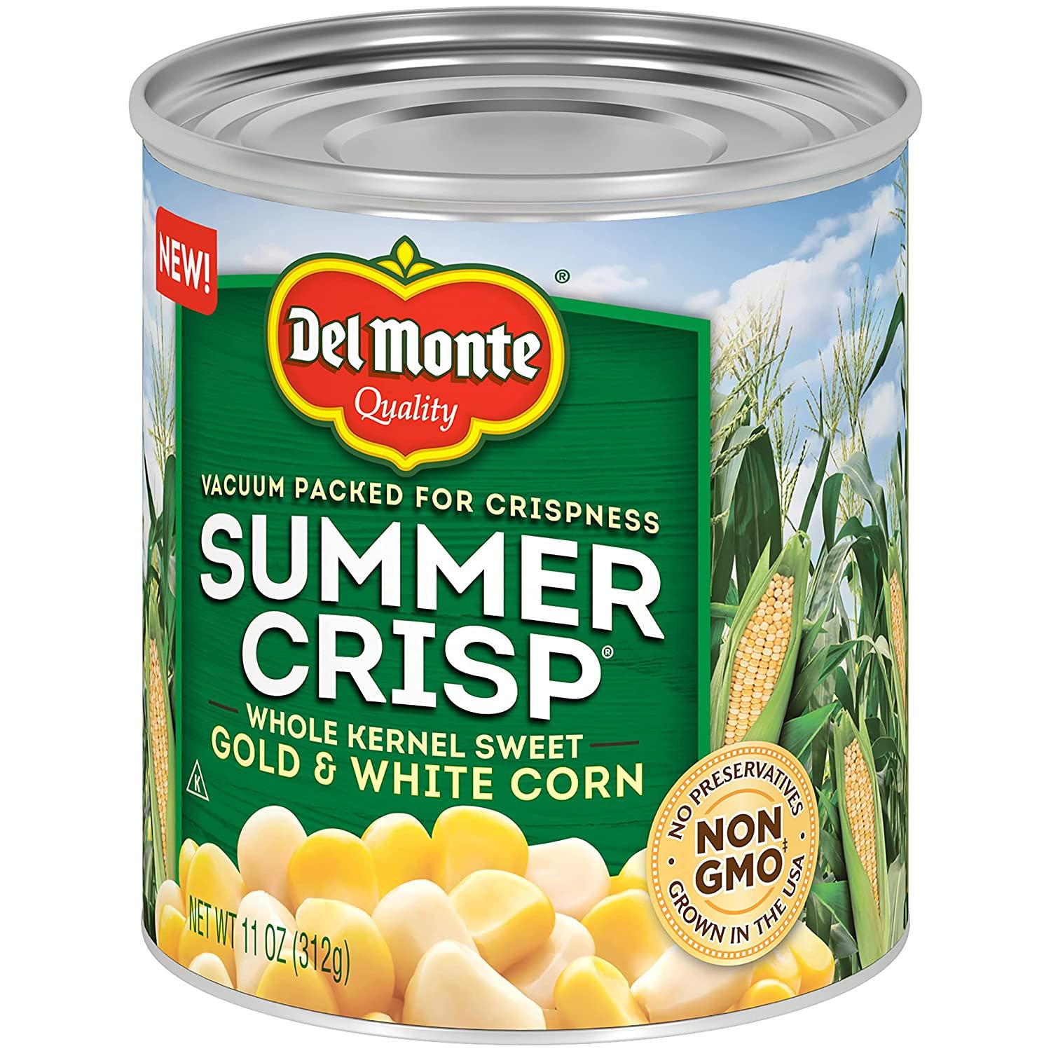 Del Monte Summer Crisp Whole Kernel Gold & White Corn 11oz - Pack of 12 ...