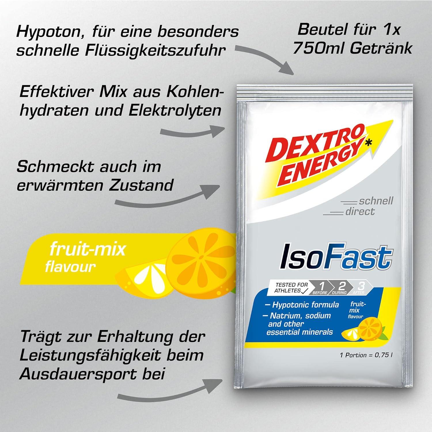 Dextro Energy ISO Fast Fruit Mix - Electrolyte Powder (12x56g) | Gluten ...