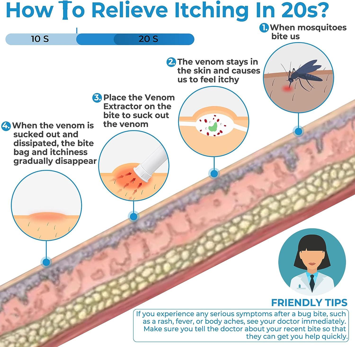 Bug Bite Relief Suction Tool 2-in-1 | Fast Itch Relief for Bee Sting ...