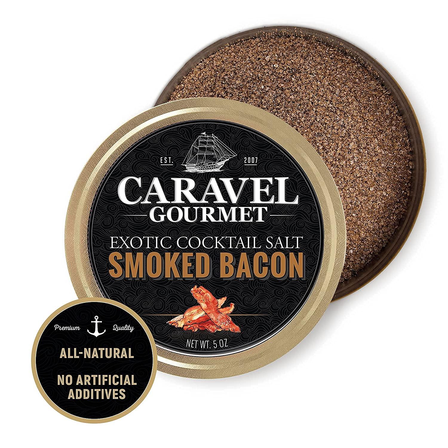 Caravel Gourmet Smoked Bacon Cocktail Salt 5oz - All Natural Bacon Salt ...