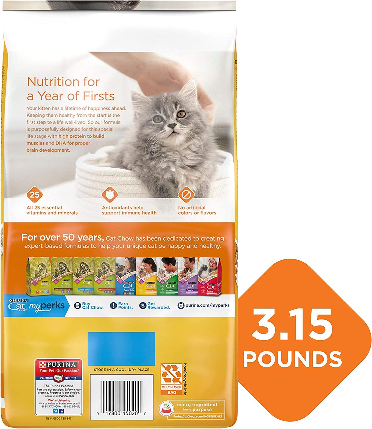 Purina Kitten Chow Dry Kitten Food - (4) 3.15 lb. Bags - Supports ...