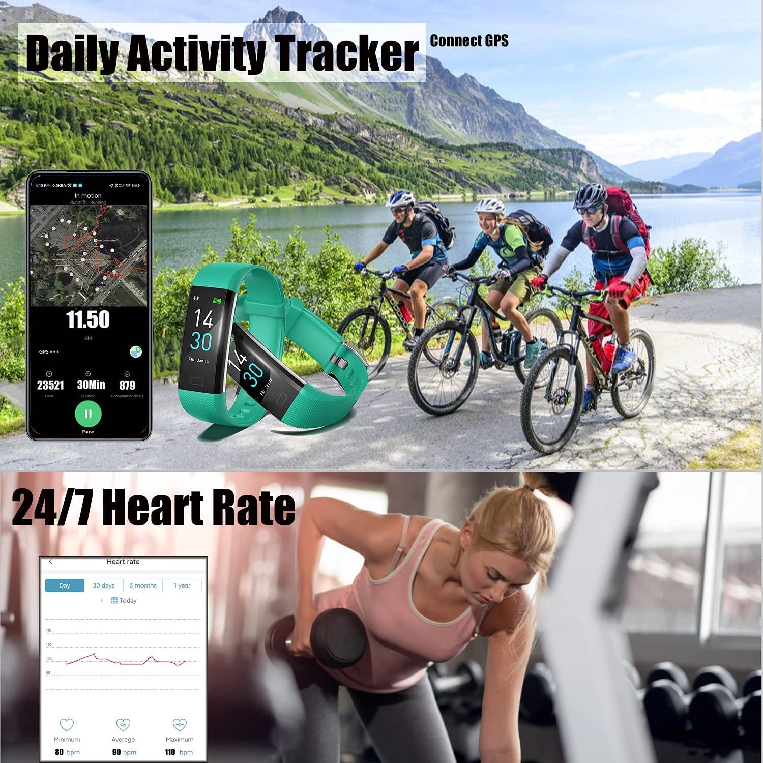 ENGERWALL Fitness Tracker with Heart Rate Monitor - Green | Step ...