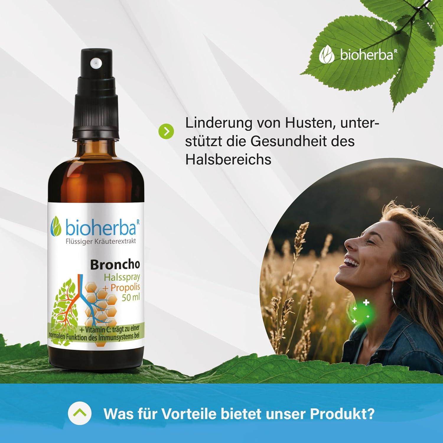 Bioherba Neck Spray Broncho 50ml - Natural Throat Spray with Propolis ...