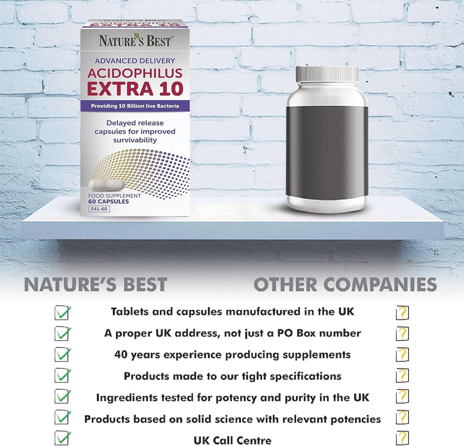 Acidophilus Extra 10 Billion High Strength Live Bacteria Supplement ...