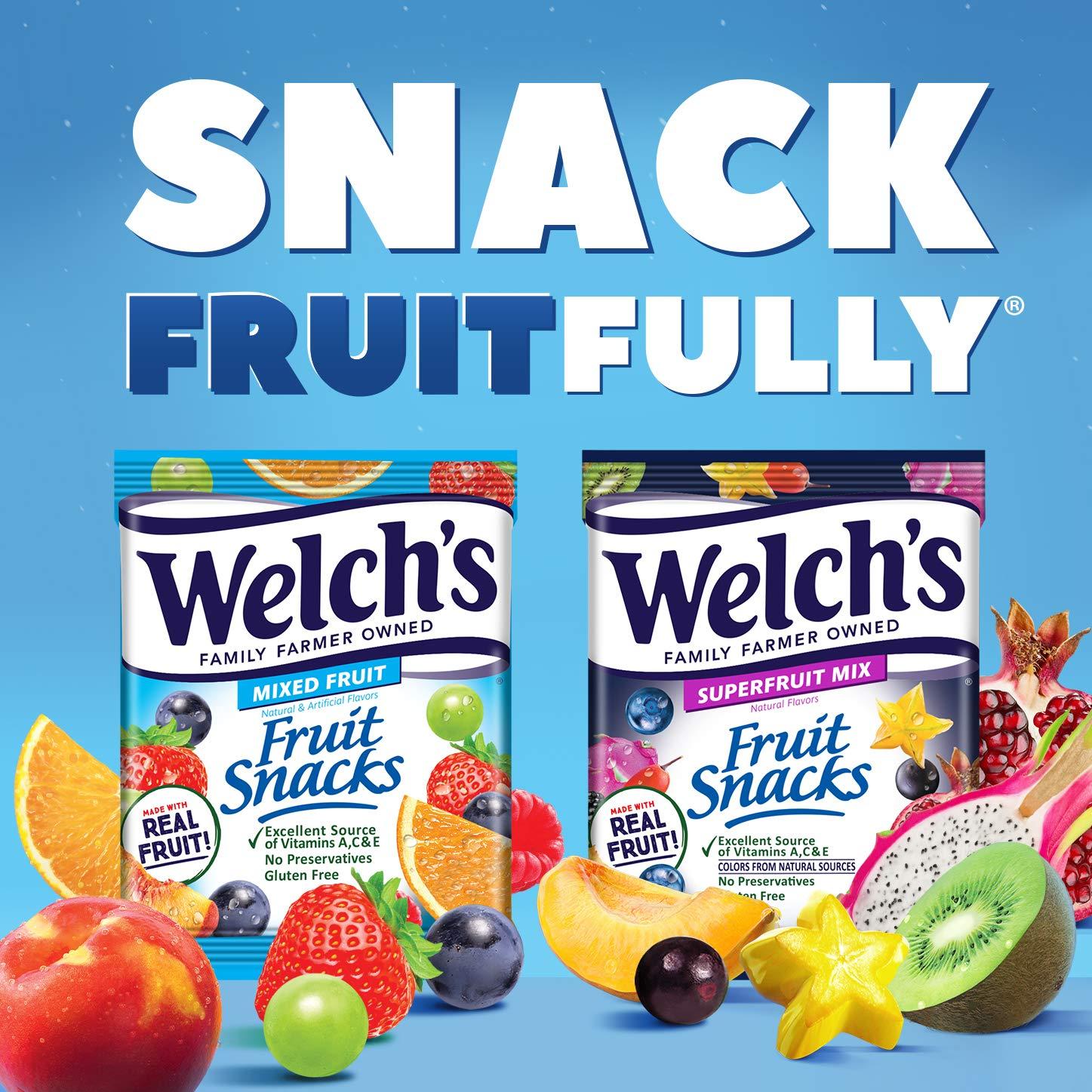 Welch's Fruit Snacks Bulk Variety Pack - Mixed Fruit & Superfruit, Gluten Free 0.8 oz Bags (Pack ...