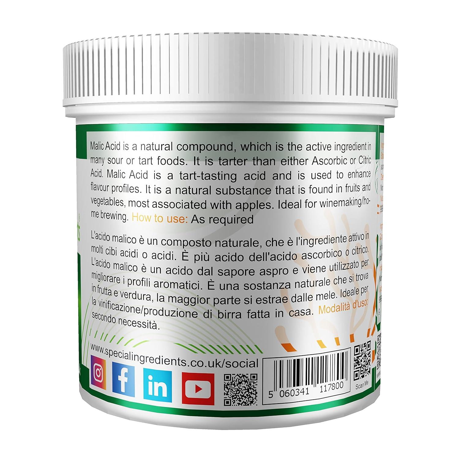 Special Ingredients Malic Acid Powder 1kg - Premium Quality Natural ...