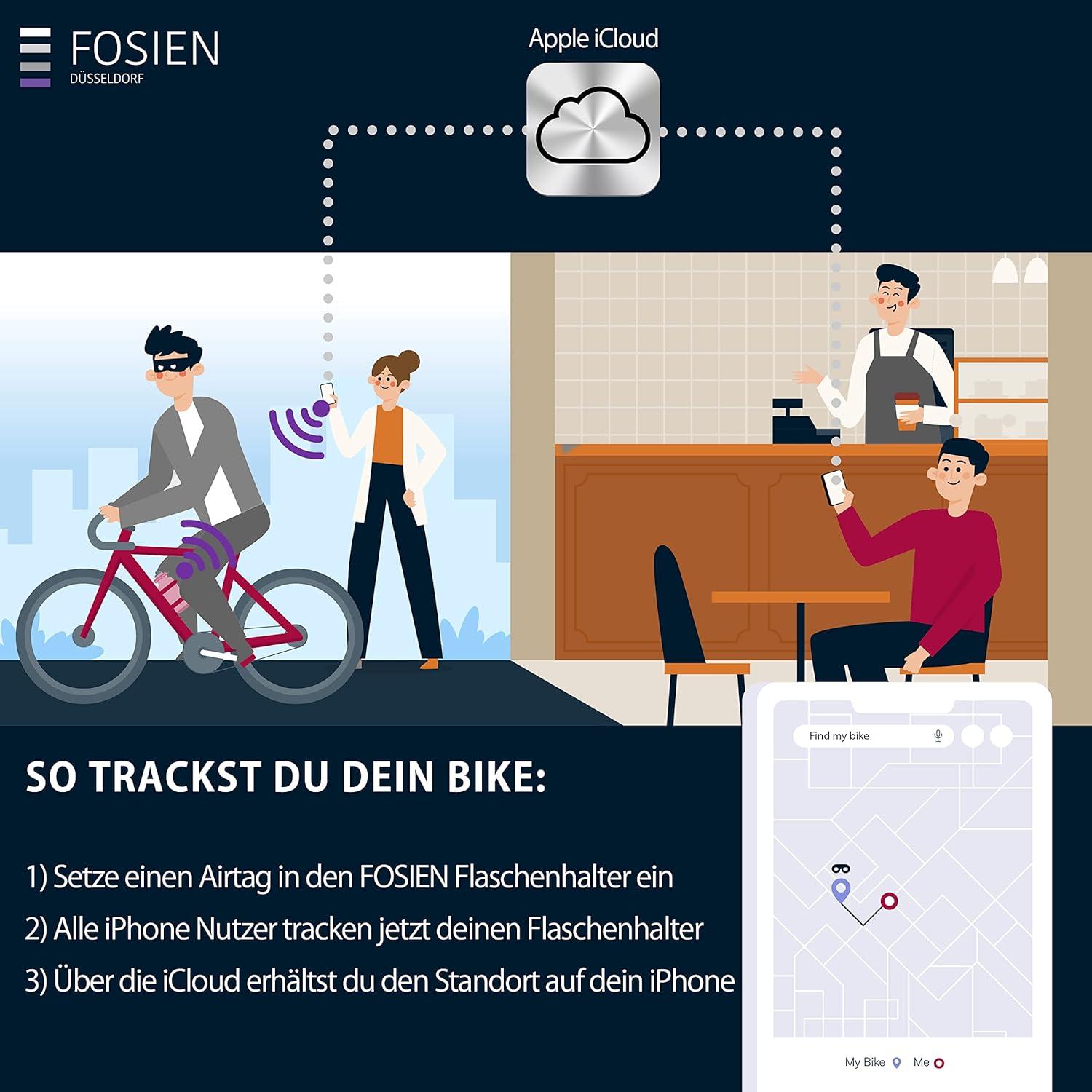 Fosien Silent Track Cage - Airtag Bike Beverage Holder | Anti-Theft ...