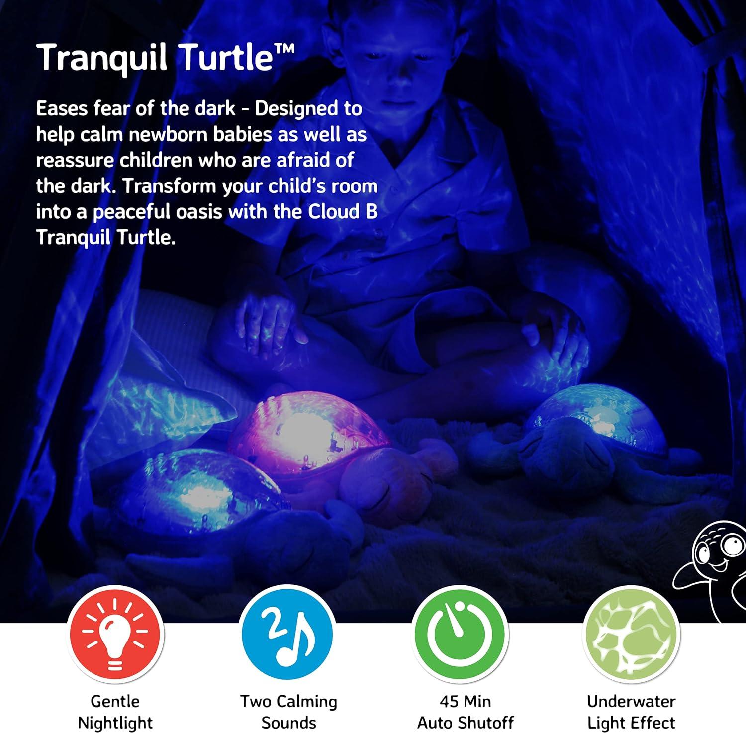 Cloud b Tranquil Turtle Aqua Nightlight Projector with Soothing Sounds ...