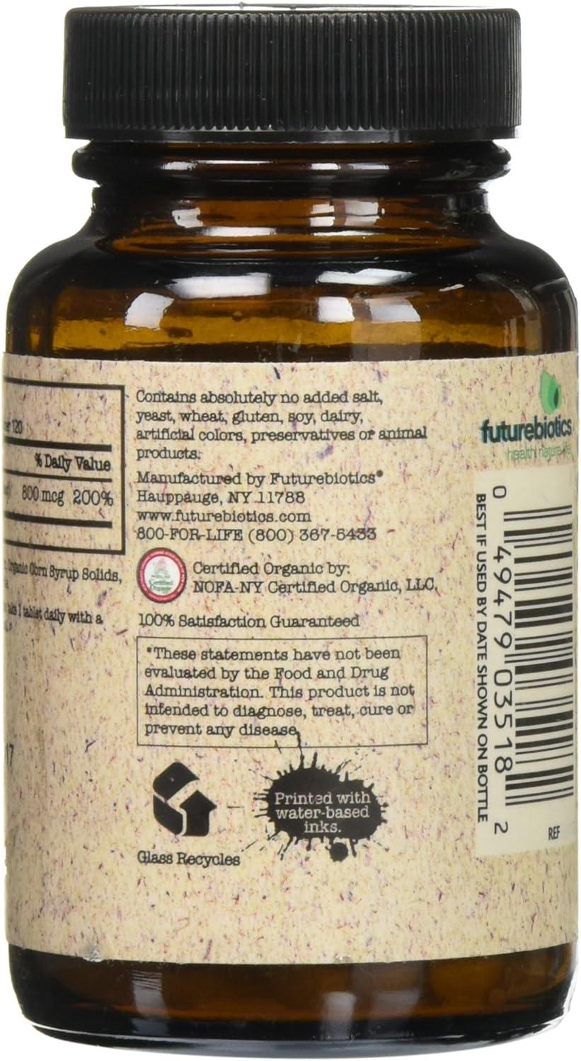 Futurebiotics Certified Organic Folic Acid - 120 Tablets | Pure ...