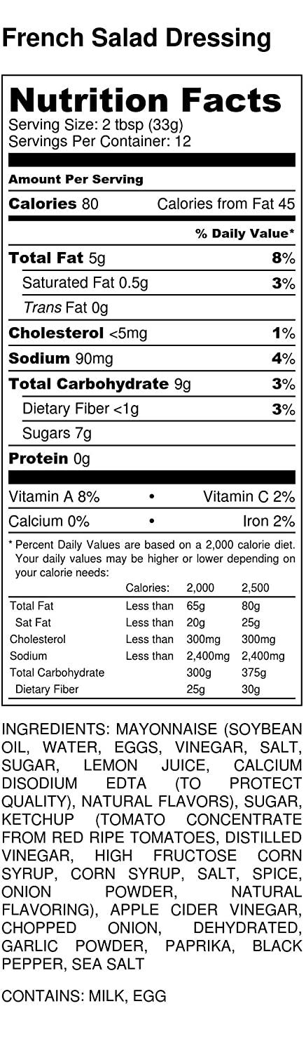 Premium French Salad Dressing | Low Saturated Fat, Cholesterol, and ...