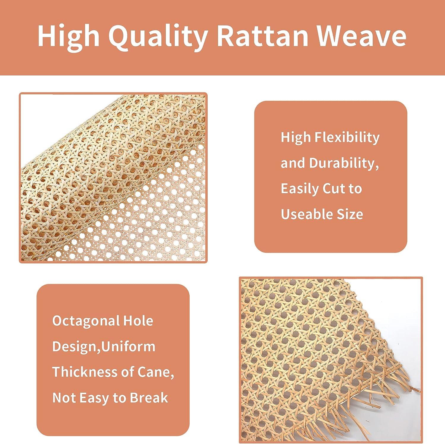 20W Cane Webbing 5ft Roll for Caning Projects - Natural Rattan Sheets ...