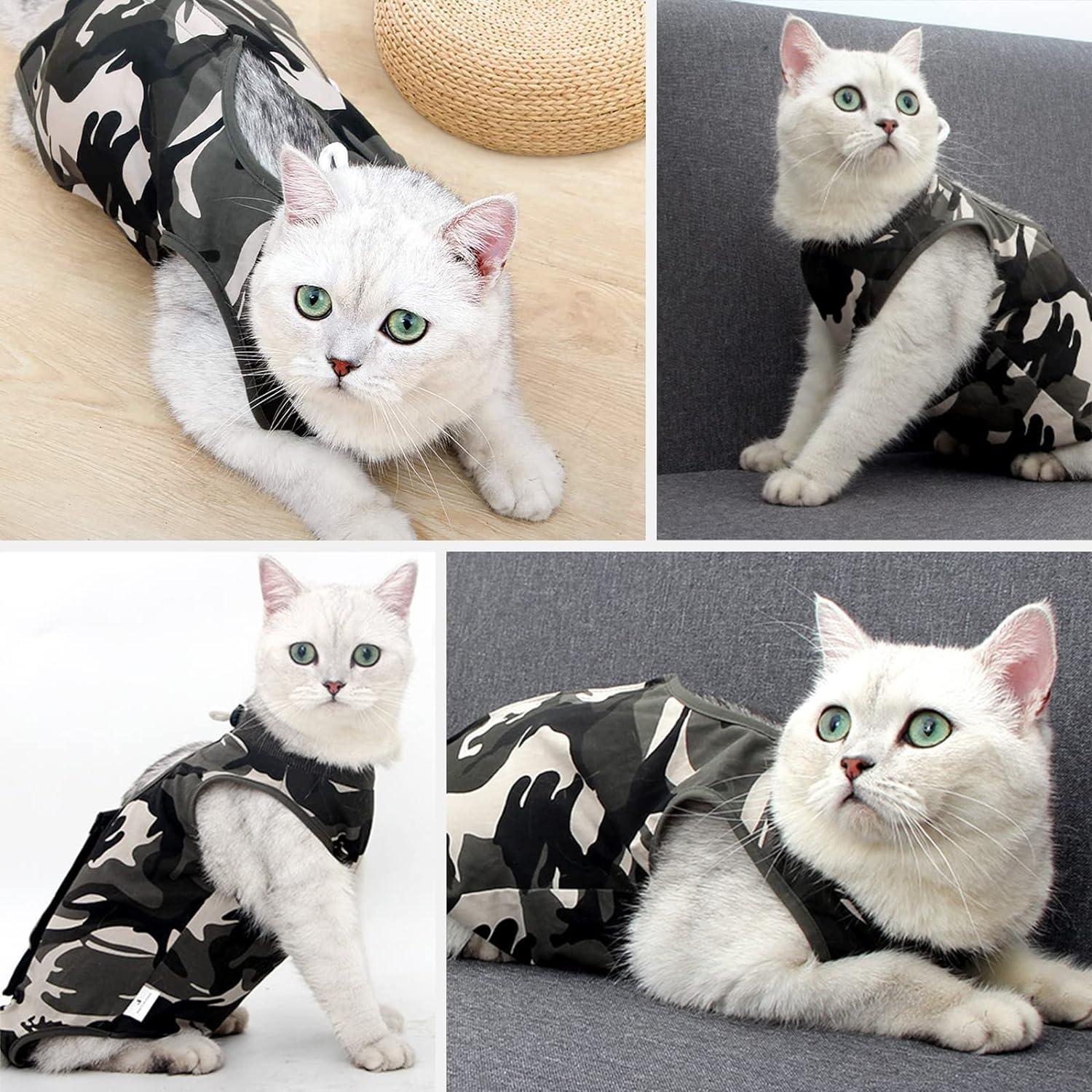 Camouflage Recovery Suit for Cats | Postoperative Protection Clothing ...