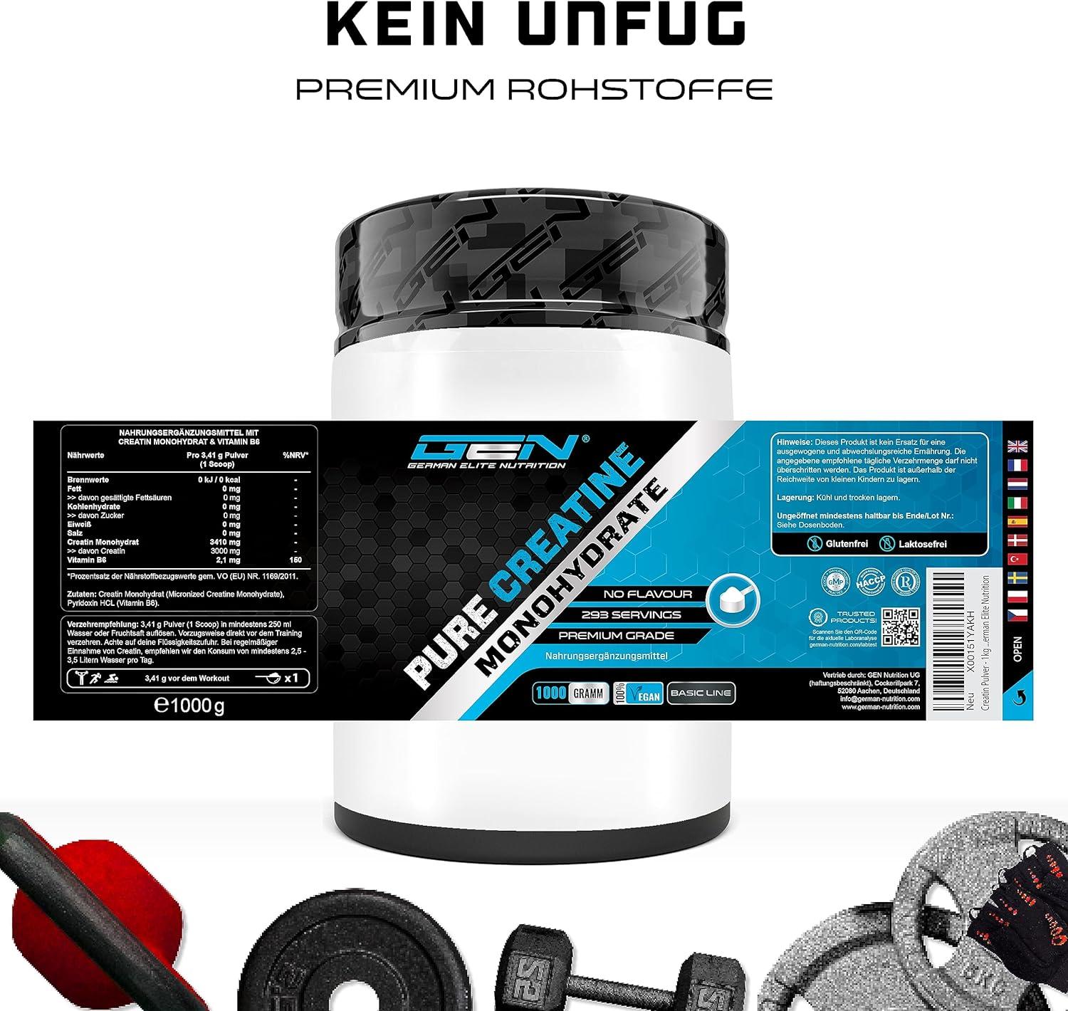 Buy Pure Creatine Monohydrate Powder - 1kg | Vegan Additive-Free ...