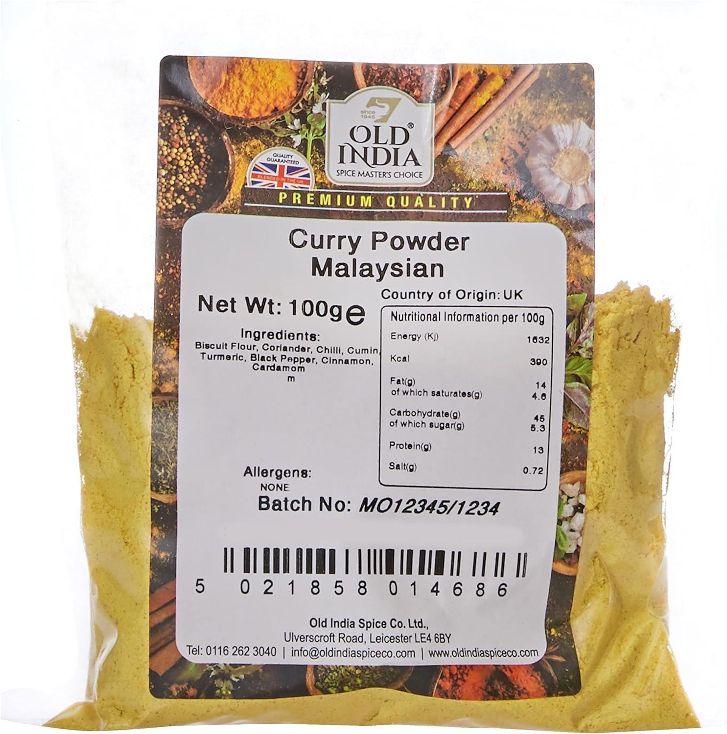 Old India Malaysian Curry Powder 100g - Authentic Blend for Flavorful ...