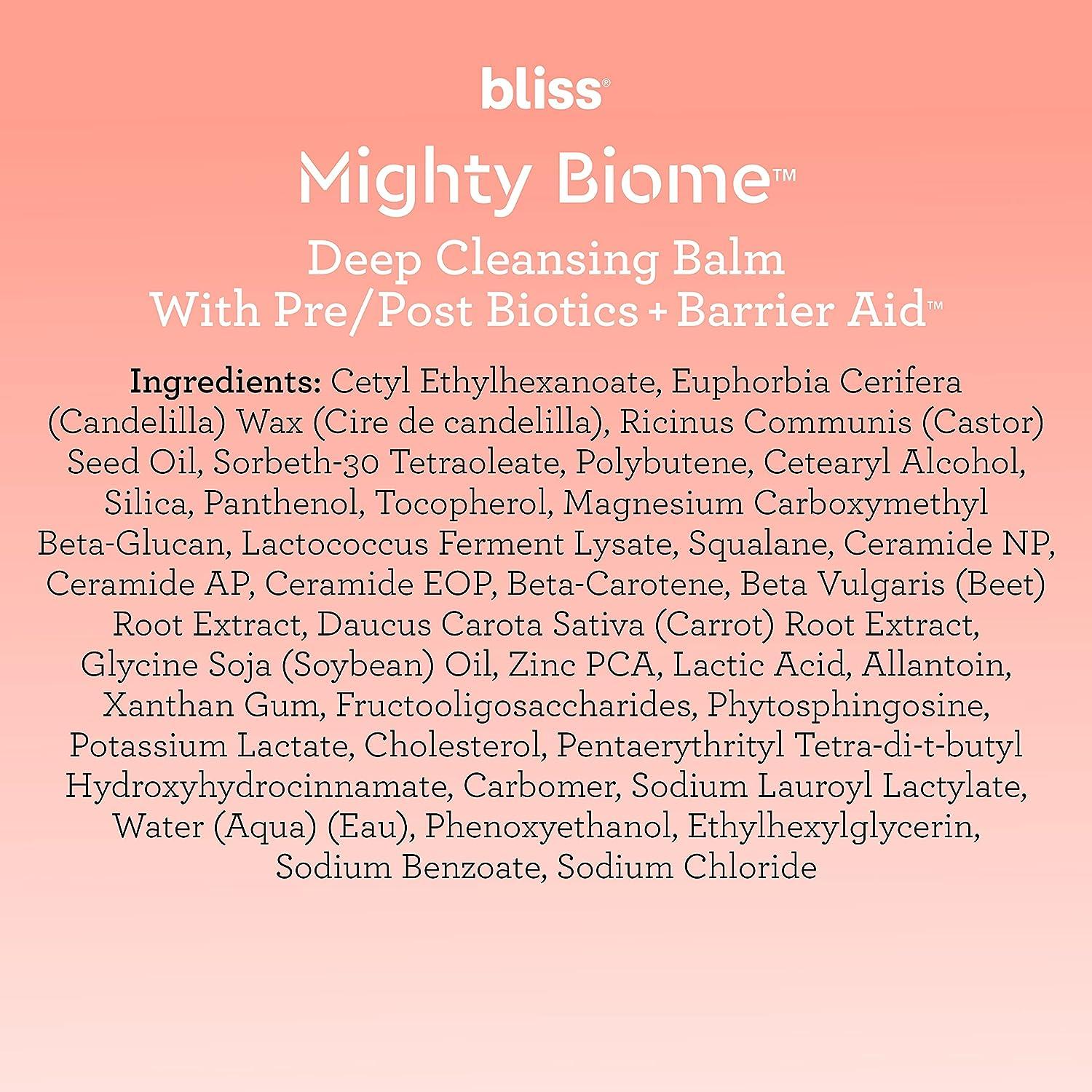 Bliss Mighty Biome Deep Cleansing Balm 3.0 Oz | Pre/Post Biotics ...