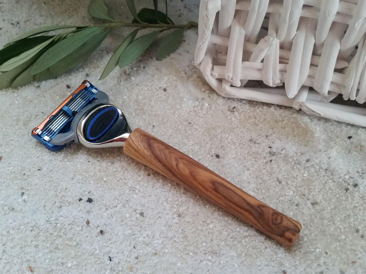 Buy DOM Watzmann Wet Razor with Olive Wood Handle & FU Blade - Premium ...