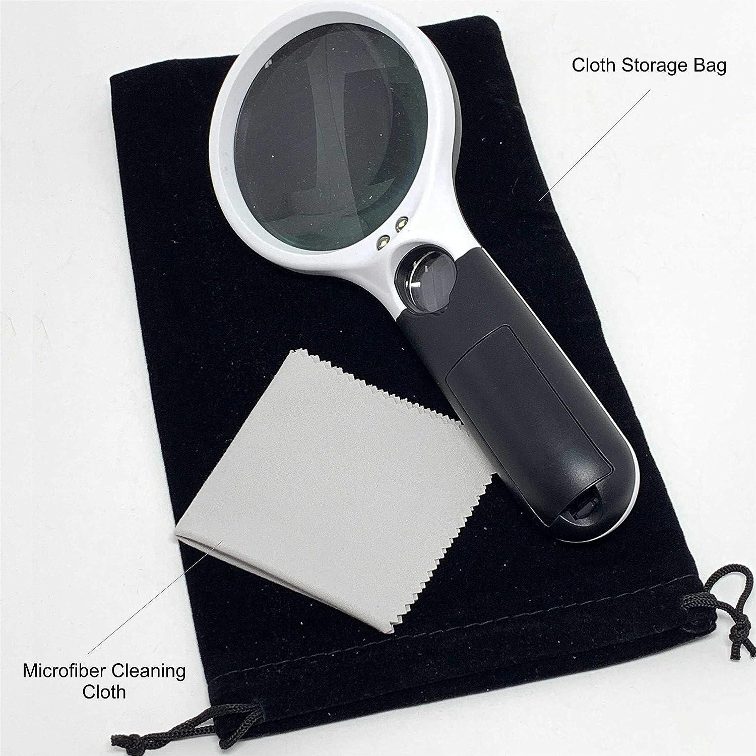 3X Magnifying Glass with 45x Loupe | LED Lighted Magnifier for Reading ...