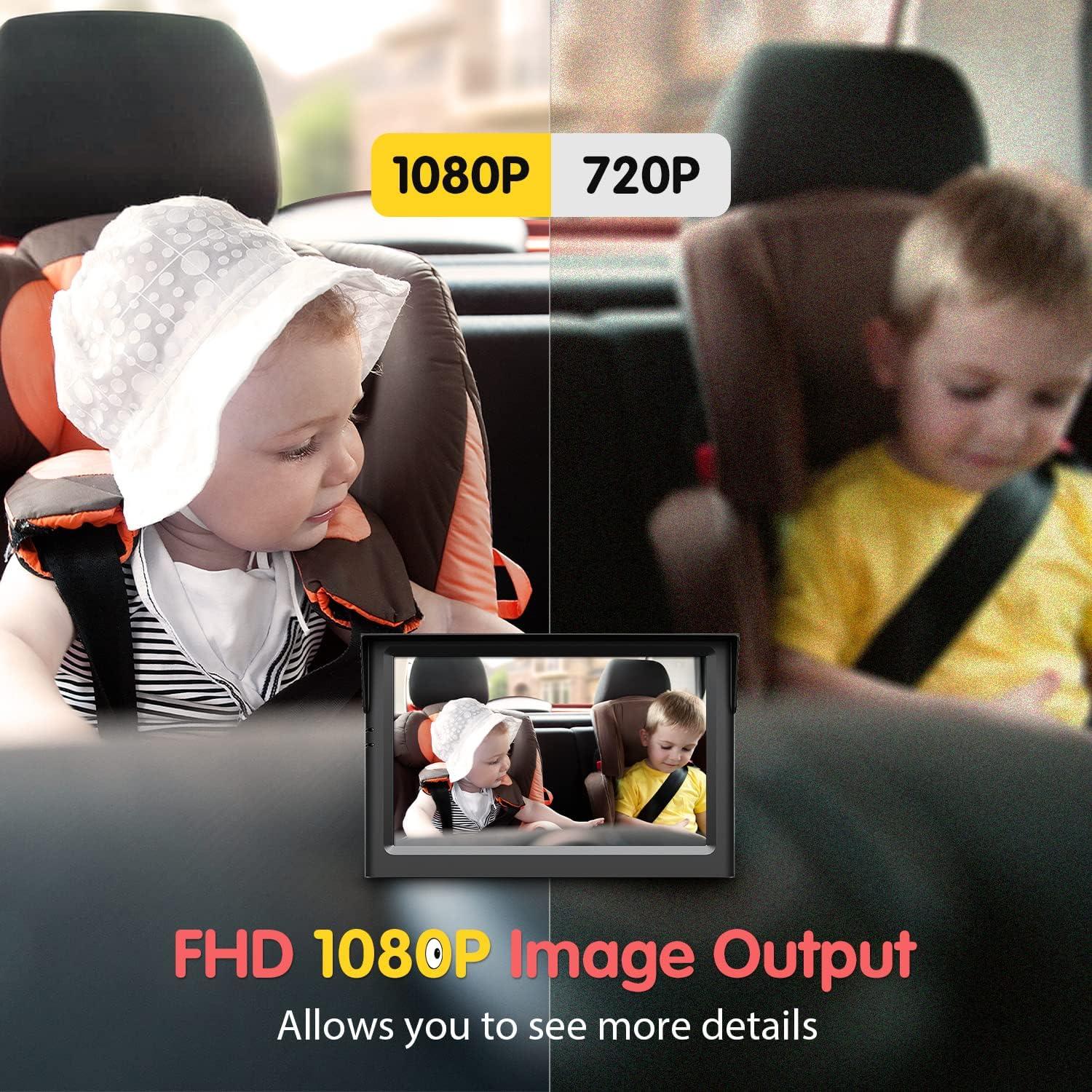 LUCKVIEW BM1 Baby Car Camera - 5'' 1080P Mirror Monitor with Night ...
