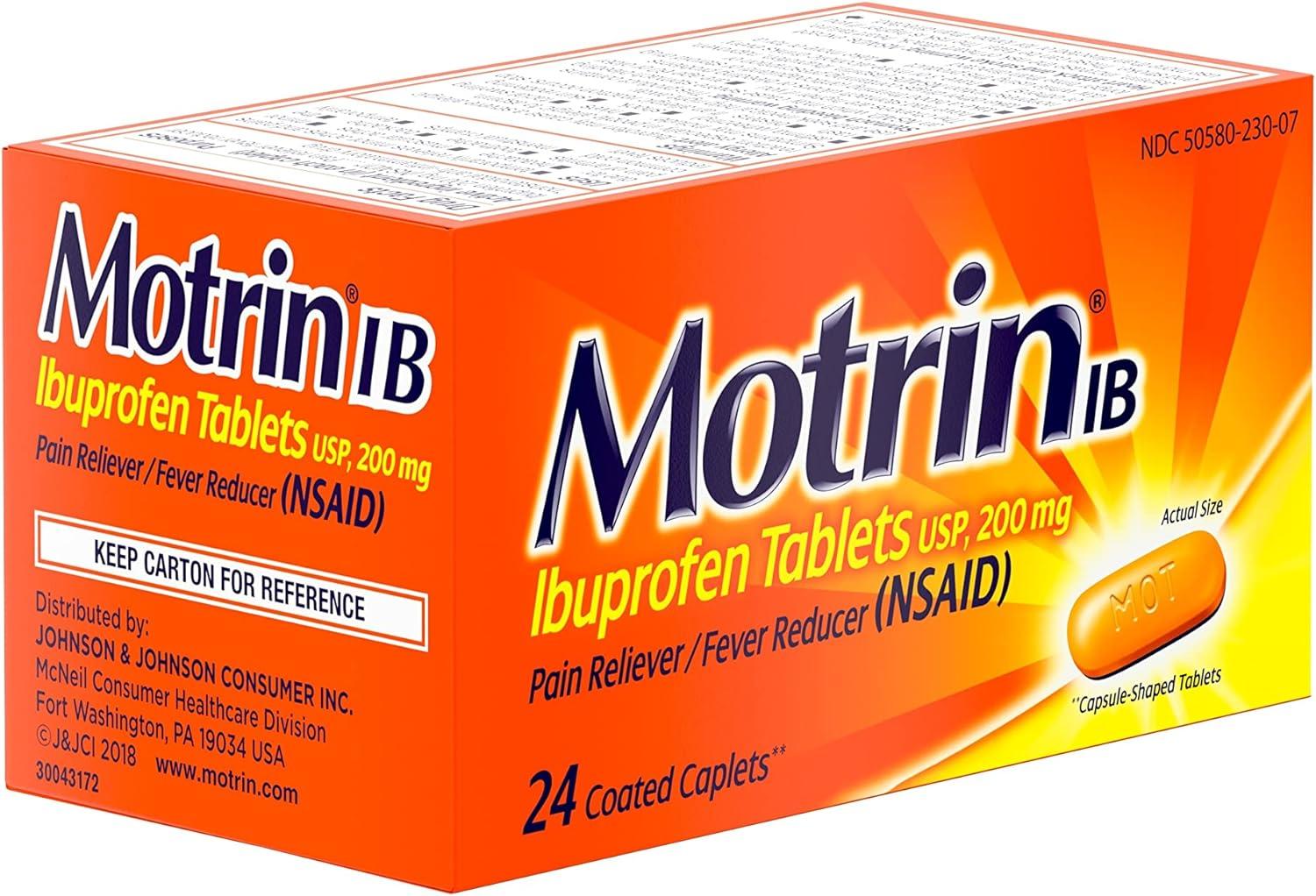 Motrin IB 200mg Tablets - Fever, Muscle Aches, Headache & Back Pain ...