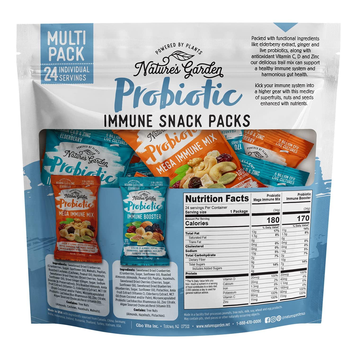 Nature's Garden Probiotic Immune Snack Packs - Mixed Nuts with Heart ...