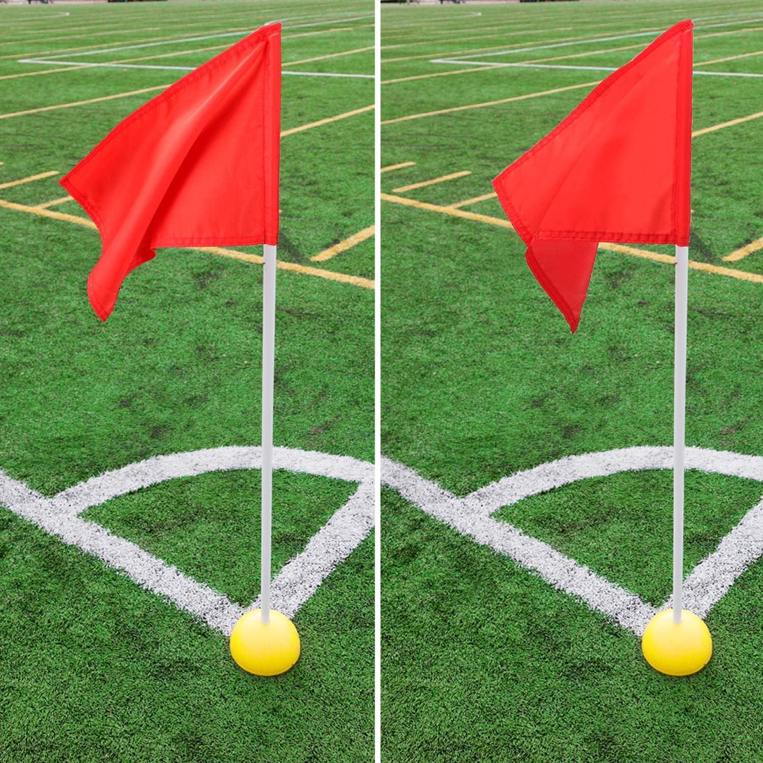 Tobwolf 4PCS Soccer Corner Flags - Portable Polyester Replacement Flags ...
