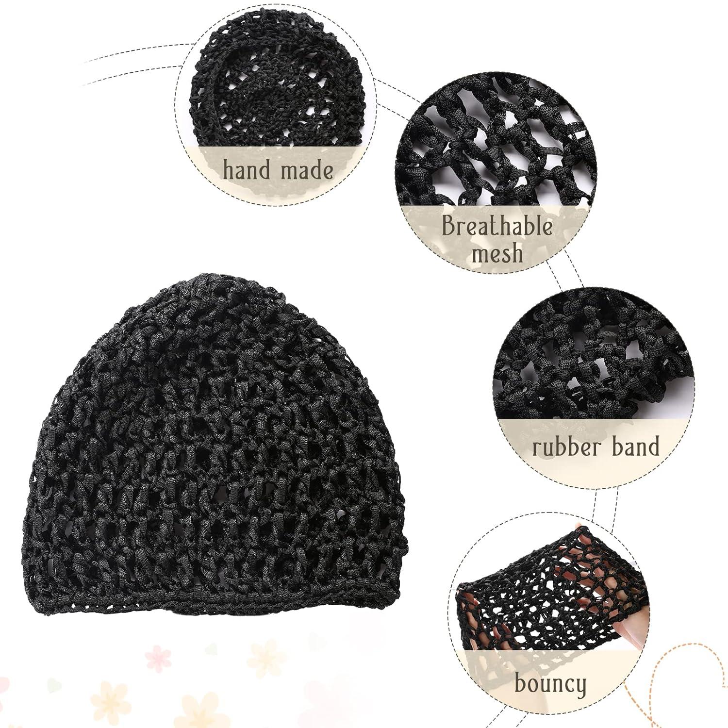 Black Mesh Crochet Hair Net Snood for Women - Sleep Cap & Hair ...