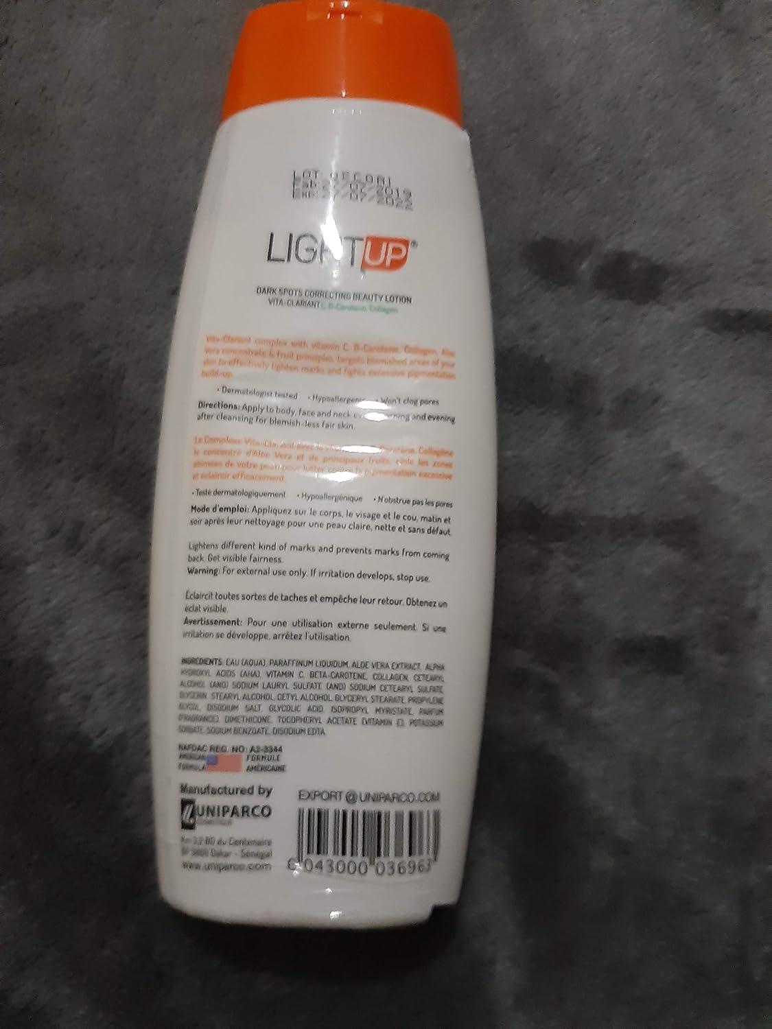 LIGHTUP Dark Spots Correcting beauty lotion with Vitamin C B Carotene Collagen 400ML | Buy Now ...