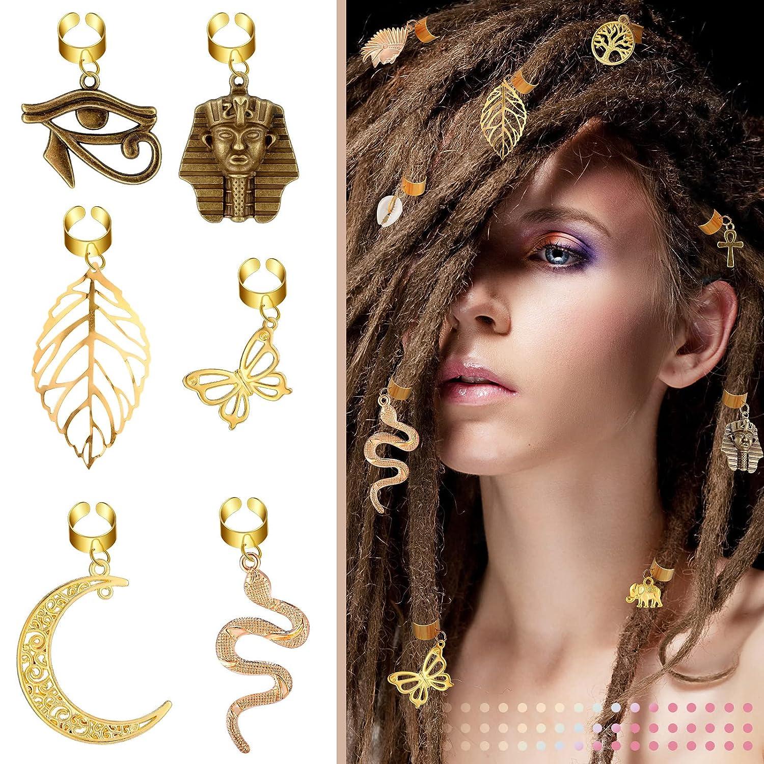 40 Pcs Gold Hair Clips for Braids Locs - African Style Hair Accessories ...