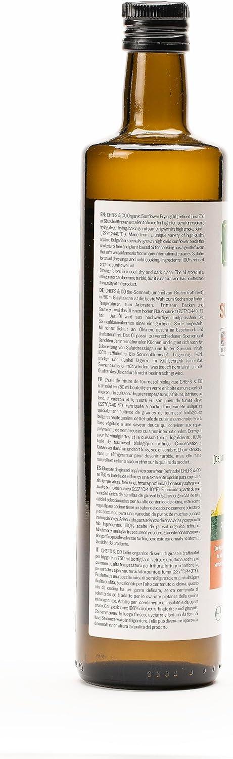 CHEFS & CO Organic Sunflower FRYING Oil | Refined | High-temperature ...