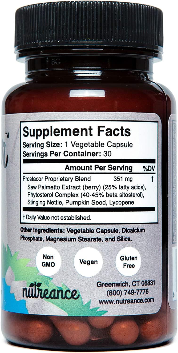 Prostacor Natural Prostate Support Supplement - Non-GMO, Vegan, Gluten ...