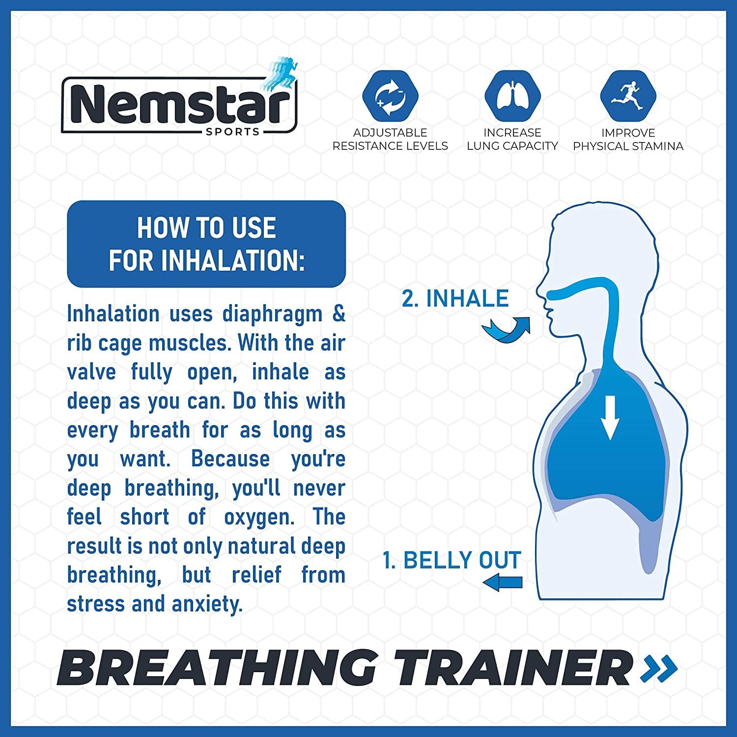 Nemstar Breathing Exercise Device Lung Exerciser Device for Expiratory ...