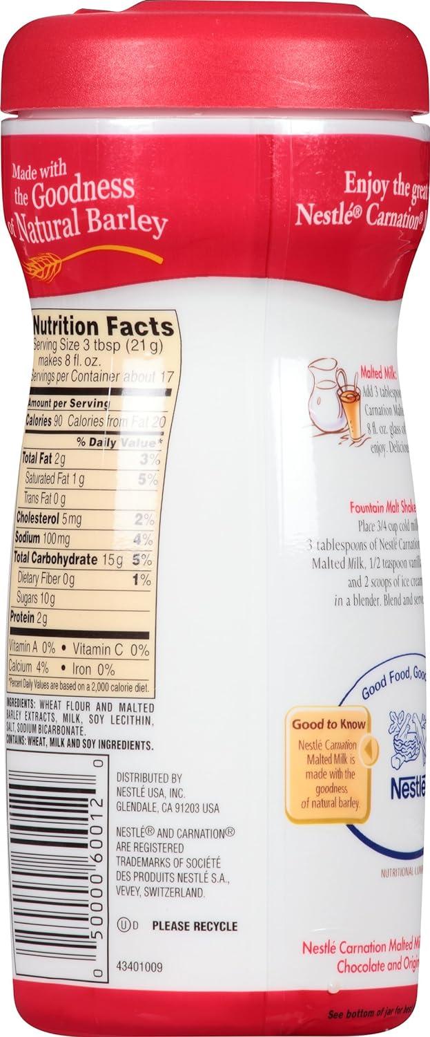 Nestle Carnation Original Flavour Malted Milk 368g Tub - Delicious Mix ...